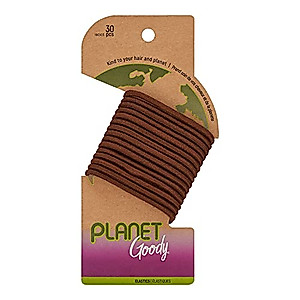 GOODY Goody Ouchless Elastic Thick Hair Tie, Brown - Medium to Thick Hair, 30 Count