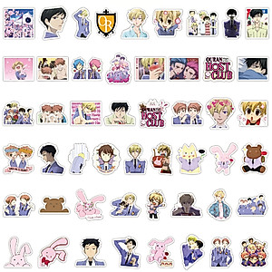 50Pcs Ouran High School Host Club Waterproof Stickers for Laptop Cellphone Water Bottle Skateboard Luggage Car Bumper JXQX (JS010)