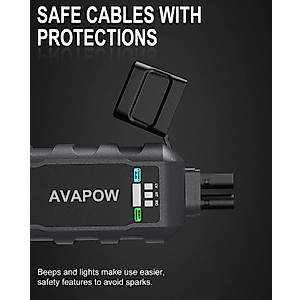 AVAPOW Car Battery Jump Starter 3000A Peak, Jumpstart with Force Start Function, Portable Starters for Up to 8L Gas 8L Diesel Engine with Booster Function,12V Lithium Jump Charger Pack Box