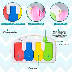 Baby Play Gym Mats, Baby Activity Mat for Sensory and Motor Skill Development, Baby Funny Play Piano Gym with Music and Lights Activity Gym Play Mat Center for Newborn 0-12 Months