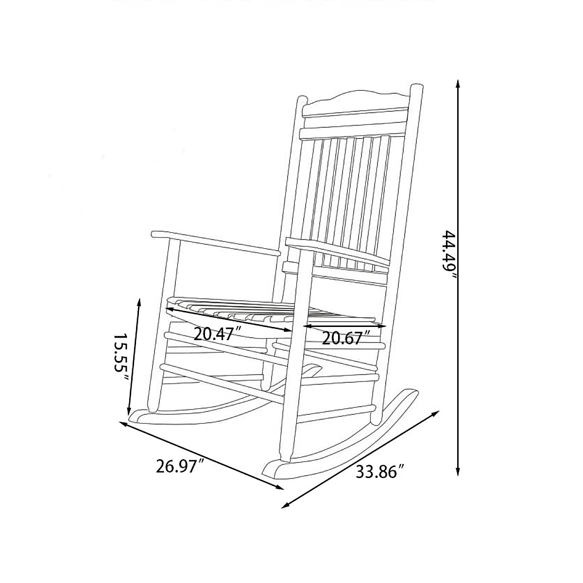 BplusZ Outdoor Rocking Chairs Set of 2 Patio Rocker Furniture for Porch Garden Lawn Indoor Classic Arm Chairs White