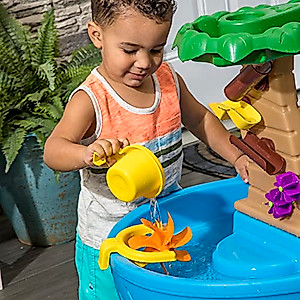 Step2 Tropical Rainforest Water Table | Colorful Kids Water Play Table with 13-Pc Accessory Set, Blue & Green