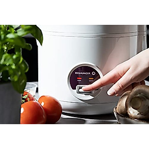 Reishunger Rice Cooker & Steamer with Keep-Warm Function - 5 Cups Uncooked Rice - Ceramic Coating incl. Steamer Insert - For 1-6 People