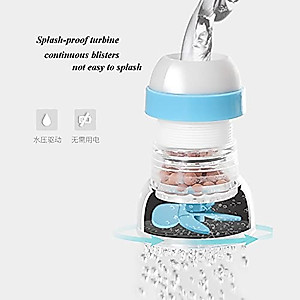 Kitchen Water Filter, Faucet Sprayer, 360 Rotating Faucet Water Filter, Splash Shower Tap Water Spray Water Saver, Telescopic Water-Saving Nozzle with Filter Faucet Fits Standard Faucets (Pink)