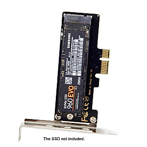 JSER NVME to PCI-E 4.0 Low Profile PCI-E 3.0 x1 Lane to M.2 NGFF M-Key SSD Nvme AHCI PCI Express Adapter Card