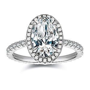 3 ctw Oval Halo Ring CZ Engagement Ring in Sterling Silver (5)