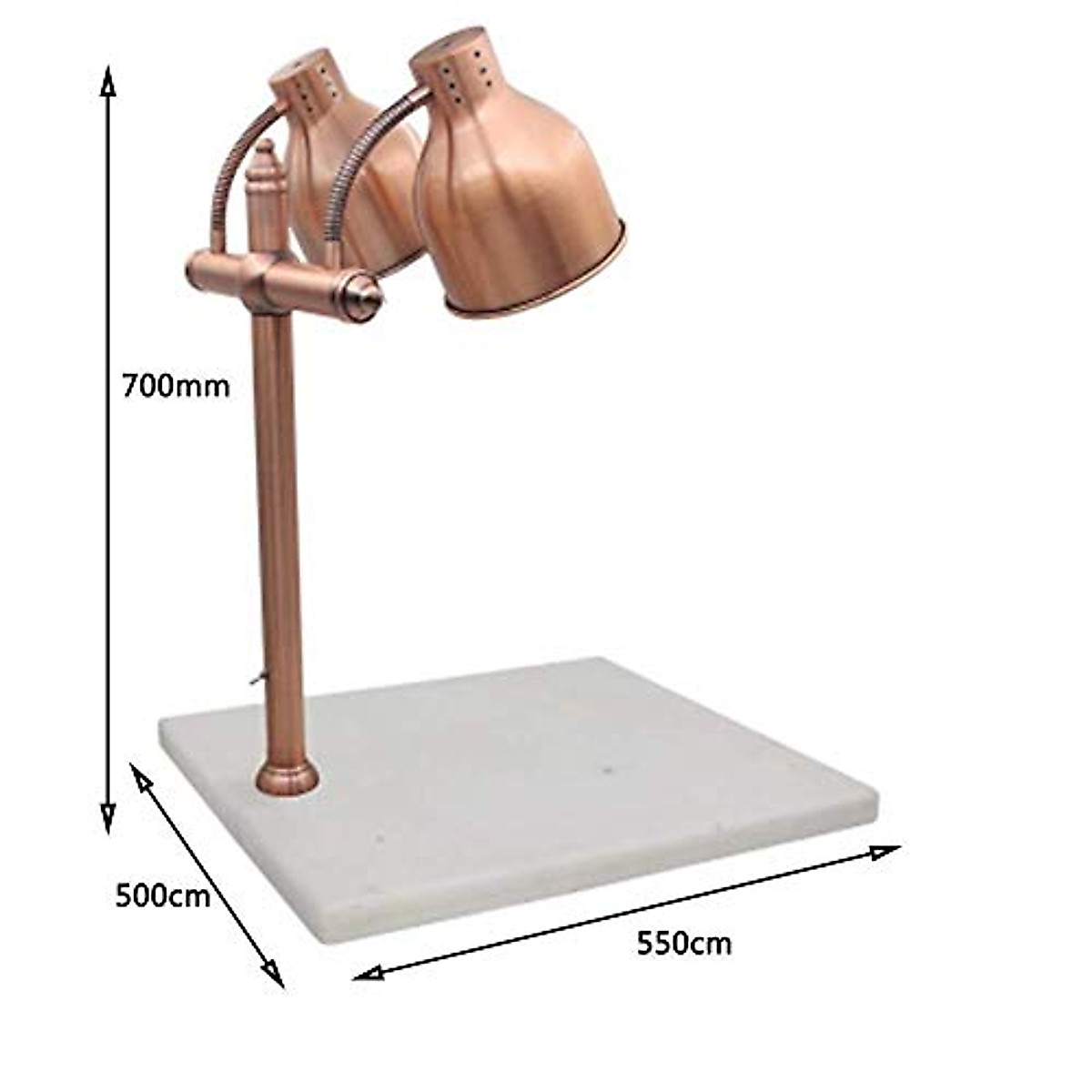 Cabinet Food Keep Warm Lamp Warm Warmer Lamp Food Heat Lamp Warmer Pizza Display Lighting Bear Vex Food (Color : Gold)