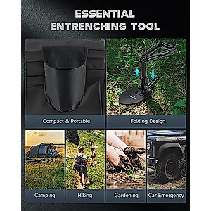 DARTMOOR Mini Folding Shovel High Carbon Steel, Portable Lightweight Outdoor Tactical Survival Foldable Mini Shovel, Entrenching Tool, Camping, Hiking, Digging, Backpacking, Car Emergency