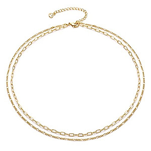 LOYATA 14K Gold Plated Choker Necklace Bohemia Sequin Coins Delicate Chain Necklace with CZ Evil Eye Hamsa Hand Necklace for Women