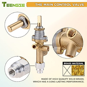 TEENGSE Fire Pit Control Safety Valve, Heater Safety Kit Replacement Parts with Thermocouple and Dump Switch for Room Space Heater Outdoor Patio Heater, Barbecue Grills, Fire Pits, Fireplaces