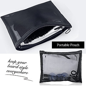 Beard Cape Apron, Beard Apron Bib, Beard Hair Catcher for Men's Shaving Trimming with Straight Razor and Blades, Suction Cups, Scissors, Cleaning Brush, Portable Pouch, Gift for Husband Boyfriend Men