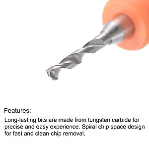 uxcell Micro PCB Drill Bit Set, 1/8" Shank 1.75mm Solid Tungsten Carbide CNC Engraving Print Circuit Board Drill Bits Rotary Tool 10pcs