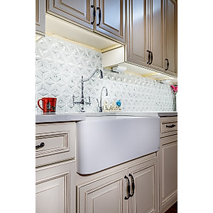 Fine fixtures Sutton Fireclay sink, 30" Apron Front Farmhouse Kitchen Sink. Solid (Not Hollow)