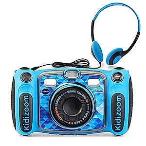 VTech Kidizoom Duo 5.0 Deluxe Digital Selfie Camera with MP3 Player and Headphones, Blue