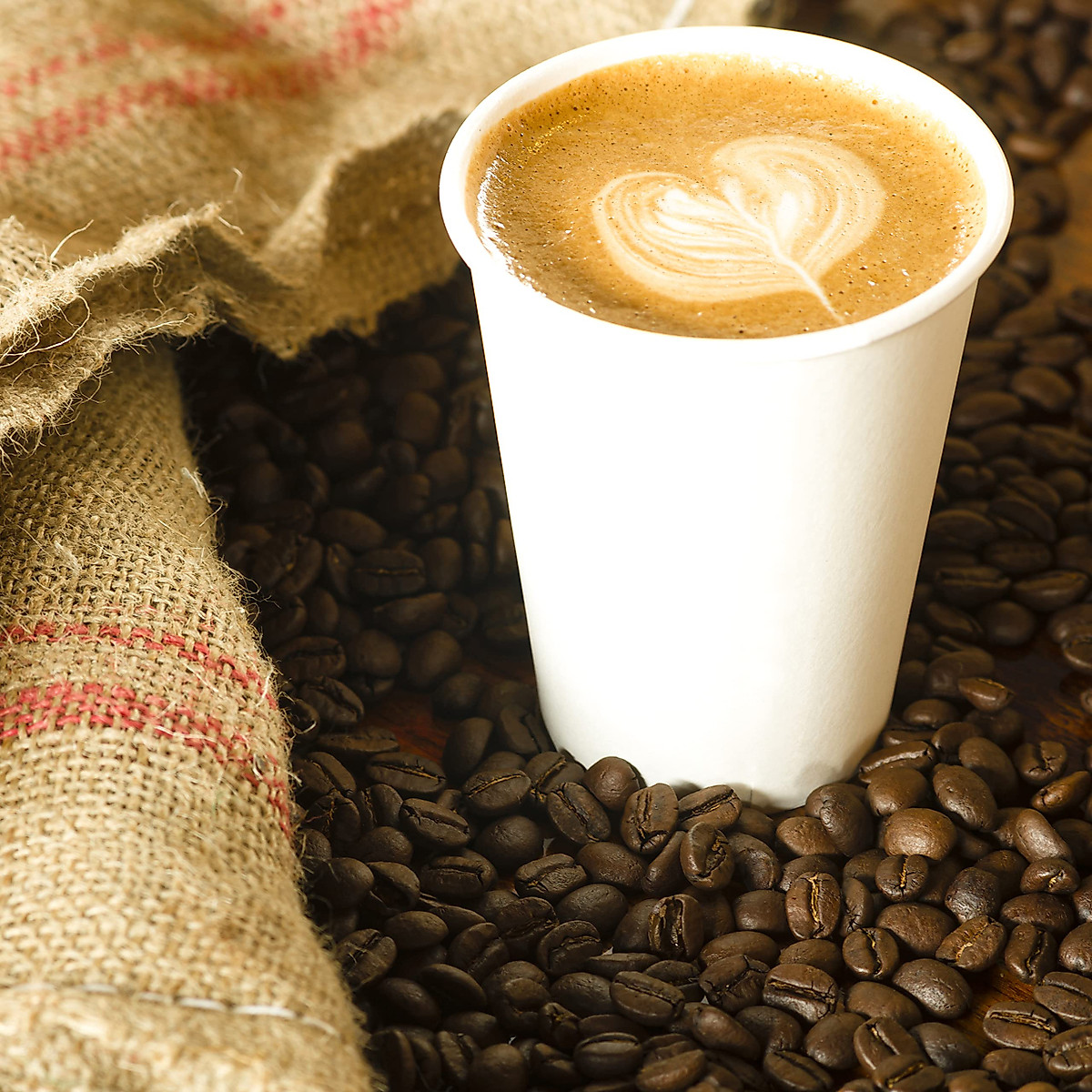 SheriffDrink 12 oz Paper Cups – White Coffee Paper Cups for Tea Water and Cocoa (50 ct)