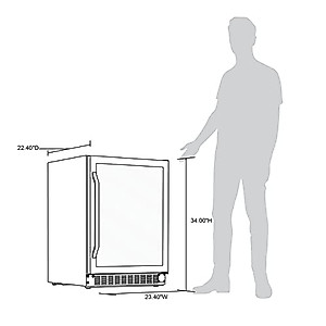 NewAir Stone Brewing 180 Can FlipShelf Beverage and Beer Refrigerator, 24” Built-In or Freestanding Wine Cooler with Reversible Shelves, Perfect for Bar, Gamer Room, or Office