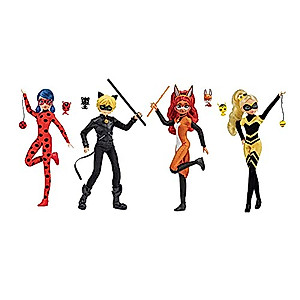 Miraculous Heroes Fashion Doll Bundle (Ladybug, Cat Noir, Rena Rouge, Queen Bee)