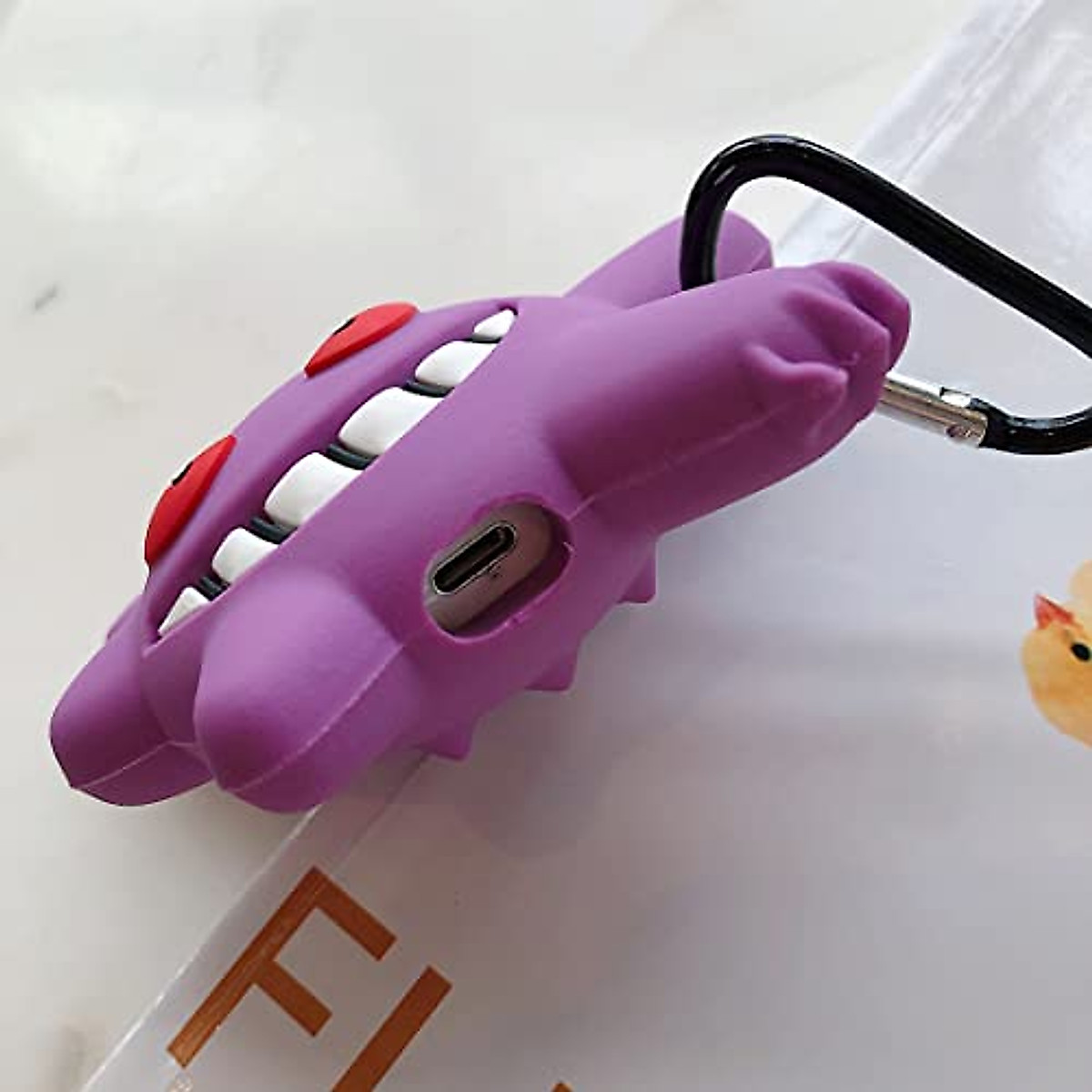 Airpod 3 Case, 2021 with Keychain Cute Cartoon Candy Design Shockproof Skin Protection Accessories Airpod 3rd Silicone Cover. (Geng Ghost Purple)