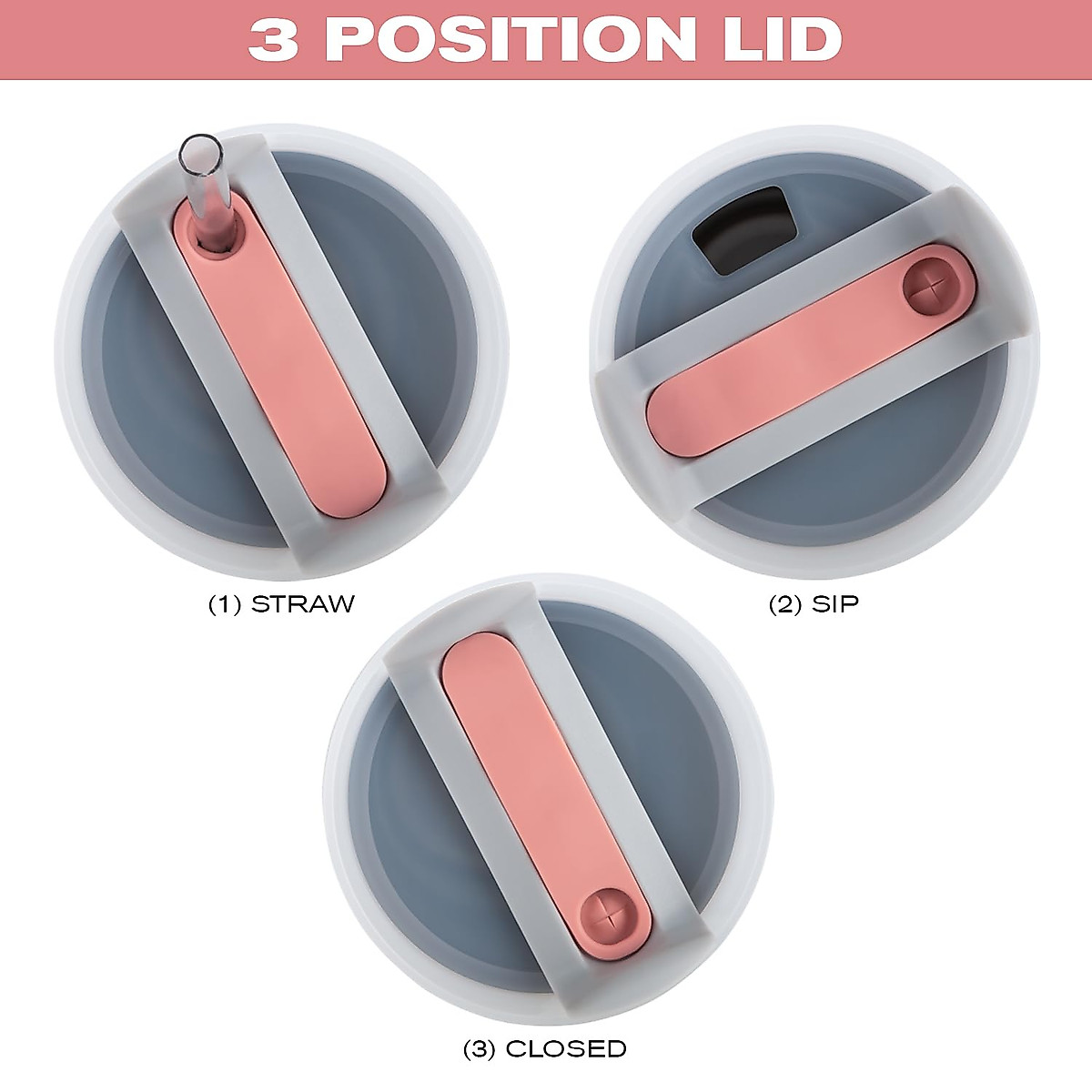 Pittman Outdoors 30oz. Hydration Tumbler with Comfort Soft Handle, Pink - Vacuum Insulated Travel Coffee and Drink Mug