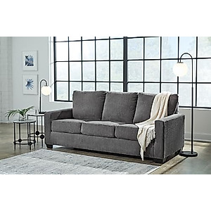 Signature Design by Ashley Rannis Casual 2-in-1 Sofa Sleeper with Folding Gel Memory Foam Mattress, Queen, Gray
