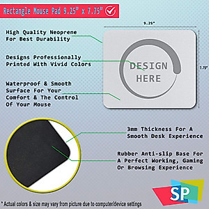 Mouse Pad Custom Personalized Photo Picture & Text Neoprene Office Supplies & Gaming Computer Desk Accessories Square Shape