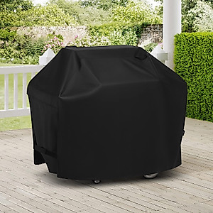 Unicook Grill Cover 55 Inch, 3-4 Burner BBQ Cover, Waterproof Vinyl Shell with Polyester Lining, No Water Leaking, No Sticking, Anti-UV, Compatible with Weber, Nexgrill, Char-Broil Grills and More