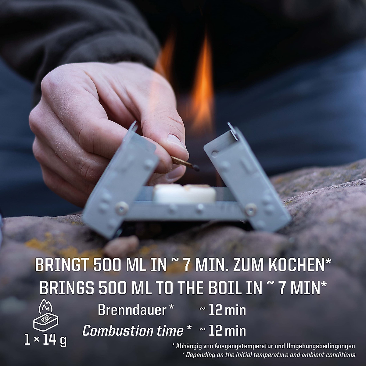 Esbit 1300-Degree Smokeless Solid 14g Fuel Tablets for Backpacking, Camping, and Emergency Prep, 12 Pieces,White