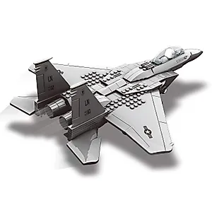 Top Race Interlocking Building F15 Fighter Jet Airplane Model Toy Kit Blocks Set | 15 x 11.81 x 3.19 inches | Ideal for Ages 3 and Up | Create Your Own Fighter Jet with This Exciting Building Set