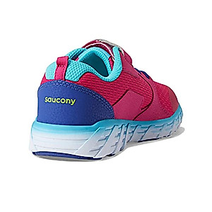 Saucony Wind 2.0 Alternative Closure Sneaker, Pink/Blue/Grey, 2 Wide US Unisex Big_Kid