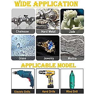 Shitime 45 Pcs Diamond Chainsaw Sharpener 1/8" Shank, High Hardness Burr Grinding Stone Chainsaw Sharpening Kit for Chain Saw Stone Jewelry Wood (5/32'', 3/16'', 7/32'')