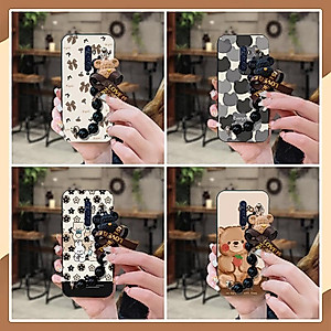 Lulumi-Phone Case for Oppo Reno2, Anti-Knock Protective case Waterproof Phone case Silicone Dirt-Resistant Skin-Friendly Feel Cartoon Black Pearl Pendant Simplicity Cute Soft case