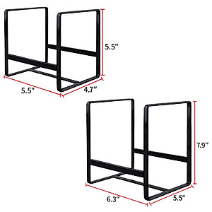 CUKE2BEET 3PCS Metal Plate Holder Organizer, Vertical Plate Rack Dish Organizer for Cabinet,Dish Storage Rack Drying Rack for Cupboard (1 Large and 2 Small, Black)