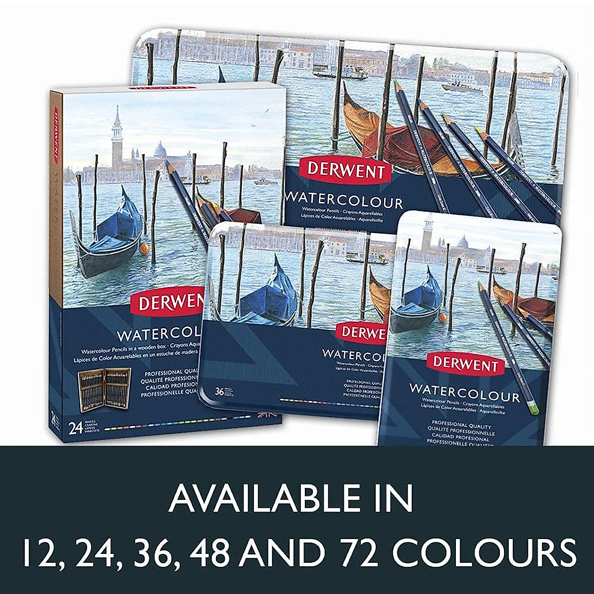Derwent Colored Pencils, WaterColour, Water Color Pencils, Drawing, Art, Metal Tin, 72 Count (32889)