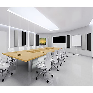 Tönnen Acoustic Panel Black | Fiberglass 2-pack | Professional sound absorbing Panel | Decorative sound proof panel | acoustic wall panel (36x13x2 in) - Black