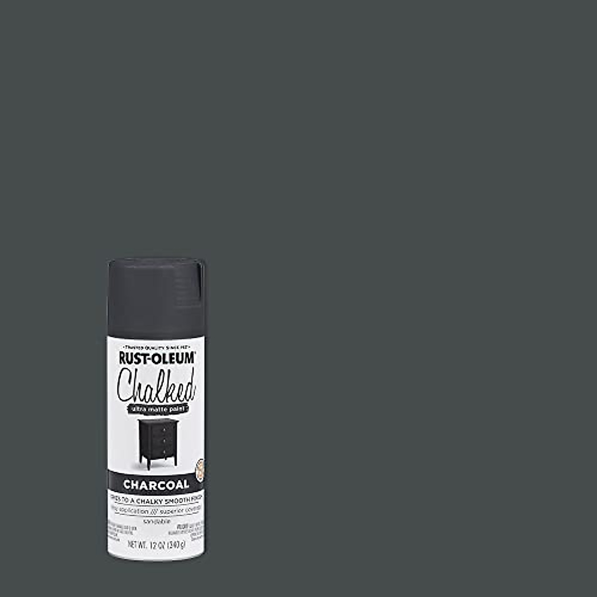 Rust-Oleum 302590 Chalked Ultra Matte Spray Paint, 12 Ounce (Pack of 1), Charcoal