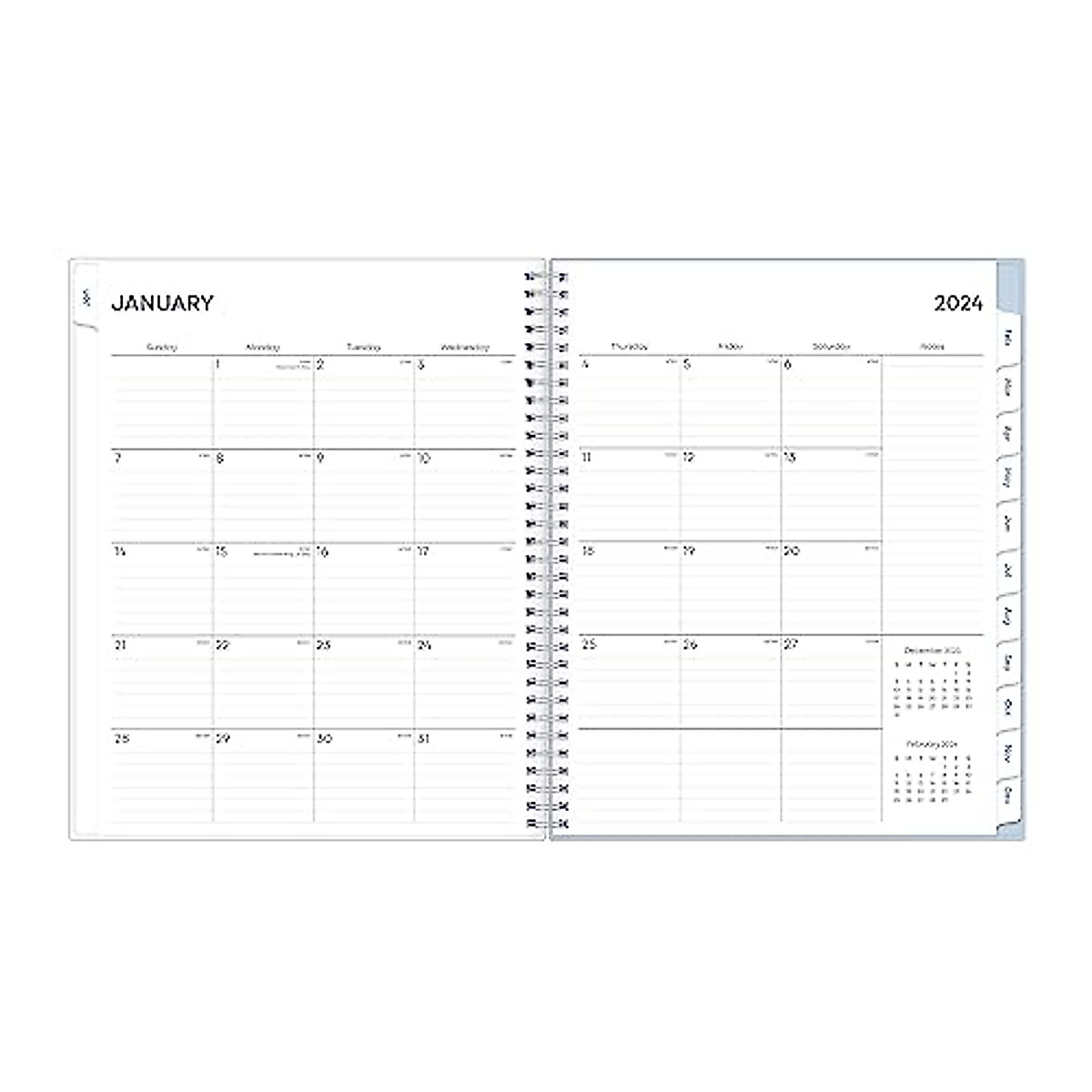2024 Blue Sky™ Carlsen Weekly/Monthly Planning Calendar, 8-1/2" x 11", Multicolor, January to December 2024, 143963