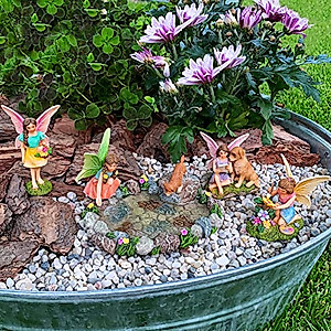 Mood Lab Fairy Garden Miniature Pond Kit - Figurines & Accessories Set of 5 pcs - Outdoor or House Decor
