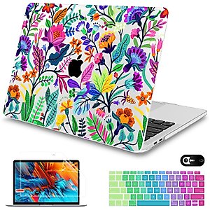Mektron 2010-2017 for MacBook Air 13 inch Case A1466 A1369, Plastic Hard Shell Case Compatible for Old MacBook Air 13.3-inch 2017, Bright-Coloured Flowers