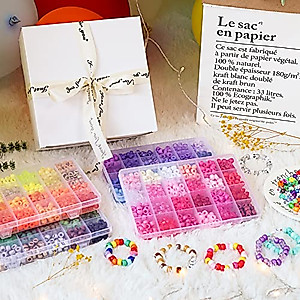 QUEFE 3250pcs Pony Beads Set, Kandi Beads 2400pcs Rainbow Beads in 96 Colors, 800pcs Letter and Heart Beads with 20 Meter Elastic Threads for Bracelet Jewelry Necklace Making