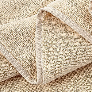 Tinymumu Hand Towels Set of 2 Embroidered Floral Pattern 100% Cotton Absorbent Soft Towel for Bathroom 13.4 x 29.1 Inch (Brown)