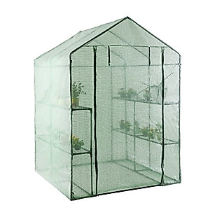 GOJOOASIS Walk in Portable Garden Greenhouse Mini Plants Shed Hot House with 3 Tiers