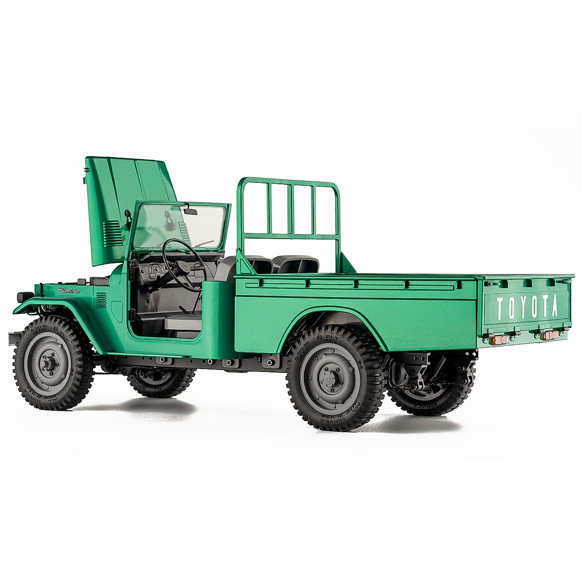 EAZYRC X FMS 1/12 Toyota FJ45 RC Pick-up Truck 4WD RTR Official License, 2 Speed Transmission 5Km/h Speed, Vintage 1960s Car, All Terrain Off-Road with Battery, Charger and Remote Control