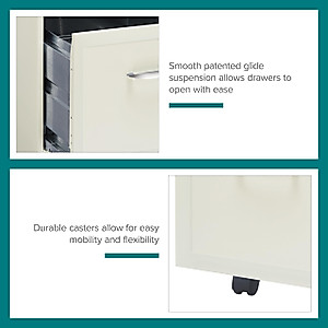 Space Solutions 18" 2 Drawer Mobile Smart Vertical File Cabinet Pearl White