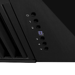 ZLINE 36" Black Stainless Steel Range Hood with Polished Gold Handle (BS655Z-36-G)