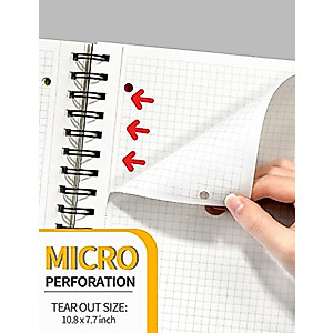 SUNEE 5 Subject Notebook College Ruled - 300 Pages, 8.2"x10.8", Spiral Lined Notebook with 5 Pocket Colored Dividers, 3-Hole Punched Paper, Purple Notebooks for School Supplies, Home & Office, Writing Journal