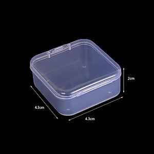5 Pcs Plastic Jewelry Storage Containers, Mini Clear Square Box Empty Case with Lid for Earplugs, Jewelry, Hardware or Other Small Crafts Boxes and Organizers