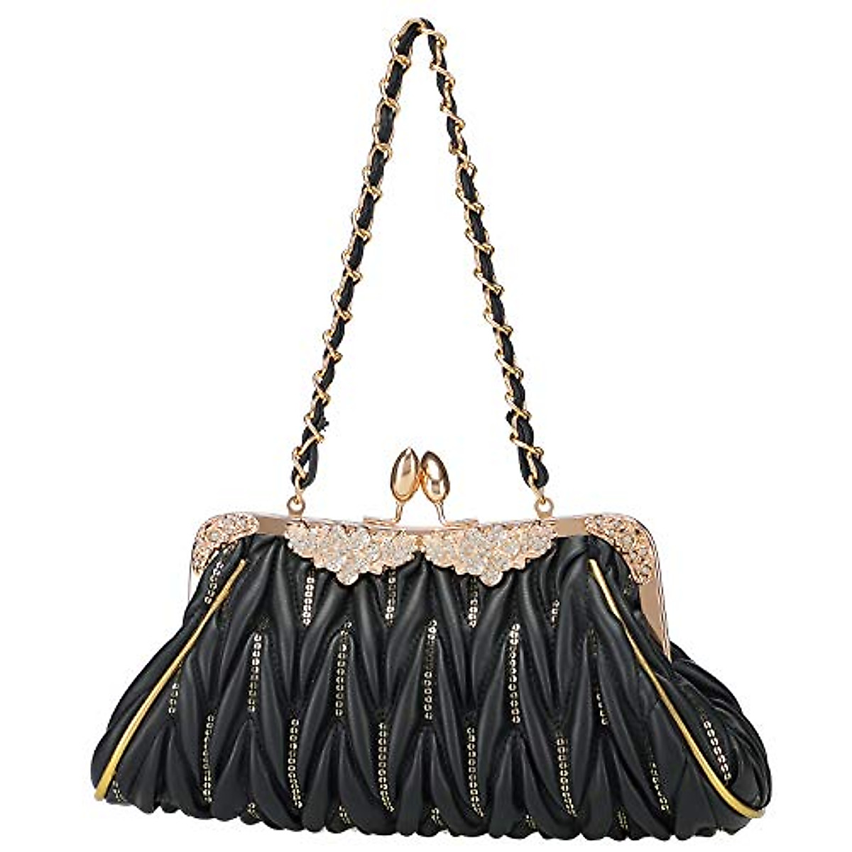 BGMIX womens purses and handbags for women handbags clutch purses for women evening bags(Black)