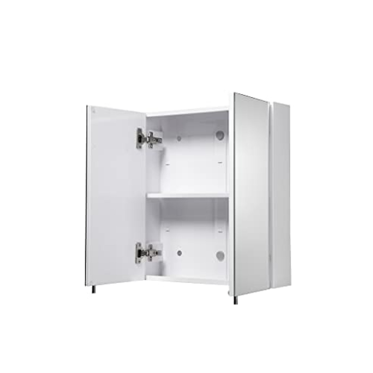 Croydex Dawley Double Door, Surface Mount Flexi-Fix Easy Hanging System Medicine Cabinet, 24 in (W) x 26 in (H), White Steel