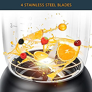 Bear Blender, 700W Smoothie Countertop Blender with 40oz Blender Cup for Shakes and Smoothies, 3-Speed for Crushing Ice, Puree and Frozen Fruit with Autonomous Clean