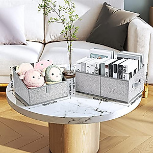 DIMJ Closet Baskets, 6 Packs Trapezoid Storage Bins, Fabric Baskets for Organizing Shelves, Foldable Storage Cube Bins for Toys, Baby Toiletry, Office Supplies, DVDs, Books